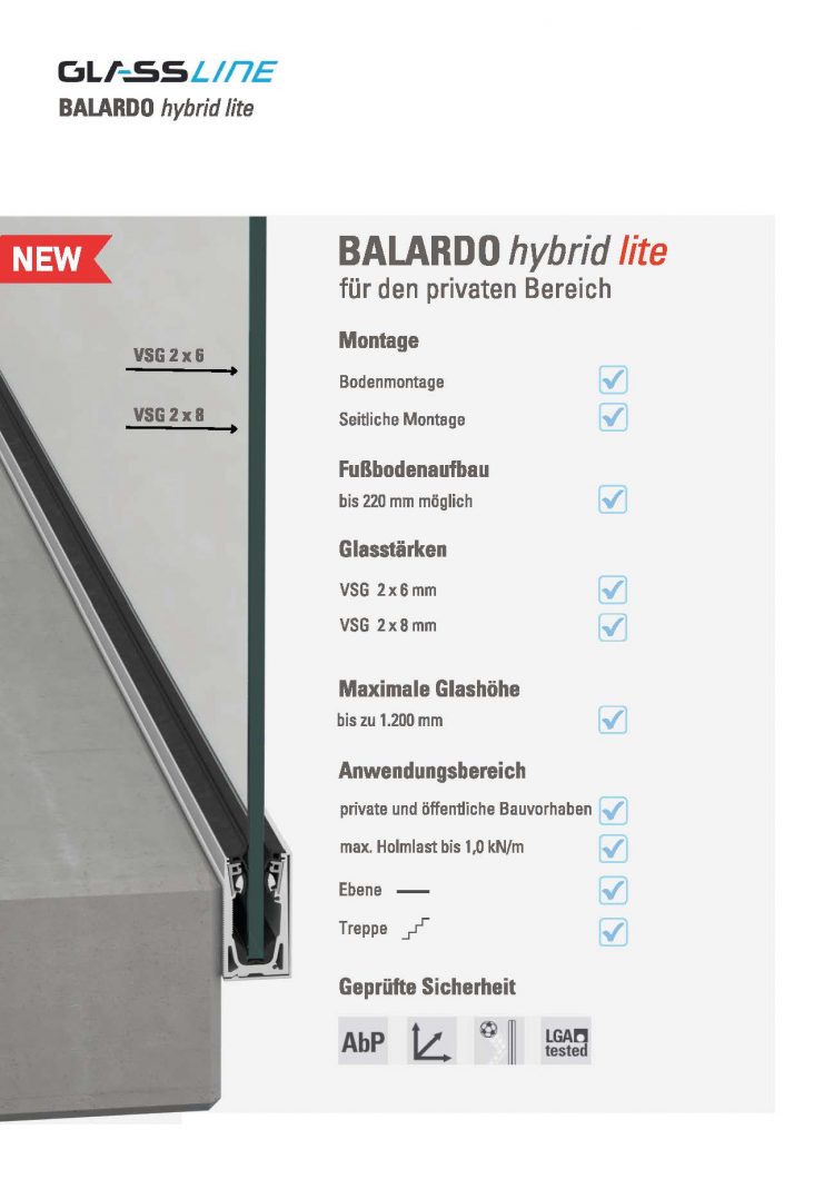 Ganzglasgeländer Balardo Komplettfamilie – BADER Glastechnologie